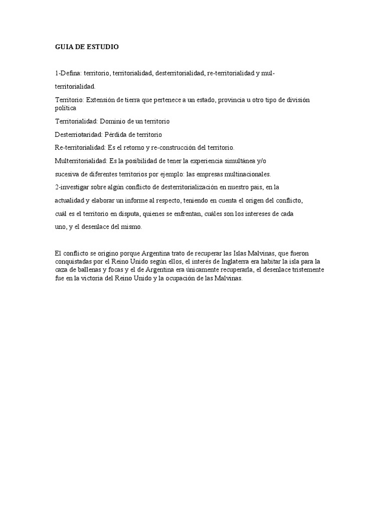 Teritorio, Territorialización, Desterritorialización y Re ...