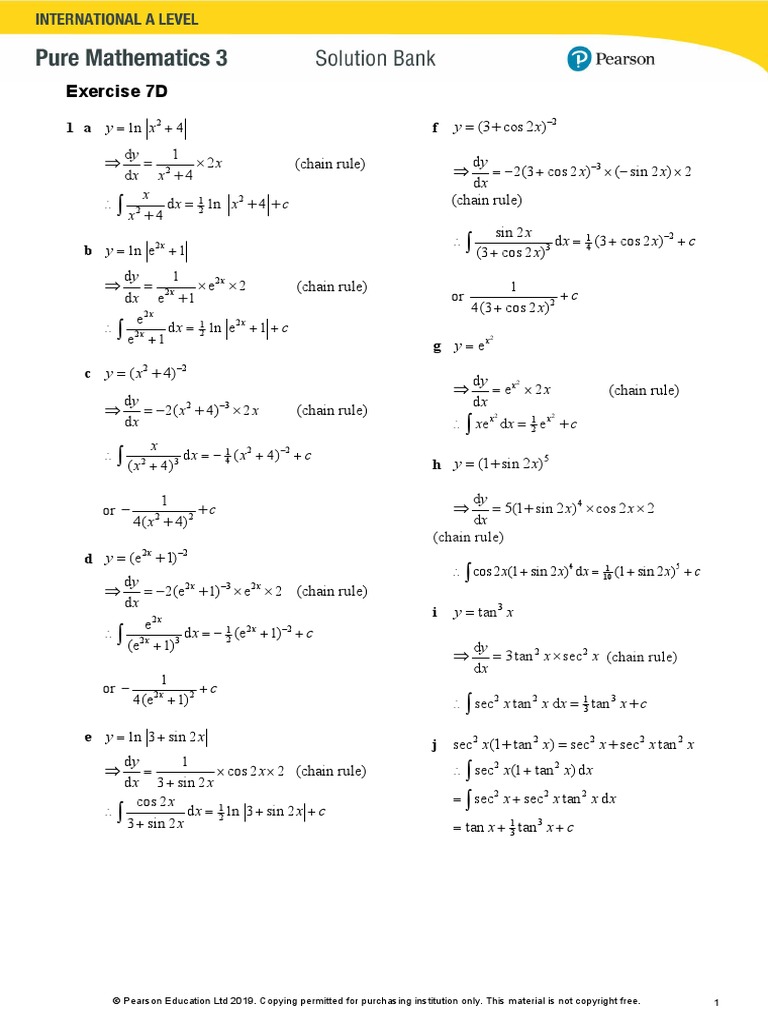 Ial Maths p3 Ex7d | PDF | Business | Teaching Mathematics