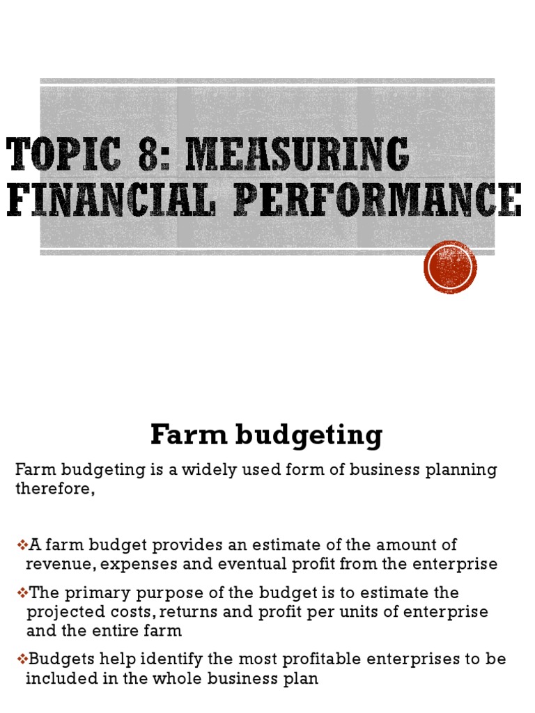 Topic 8 - Measuring Financial Performance | PDF