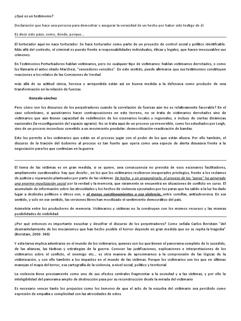 Qué Es Un Testimonio | PDF