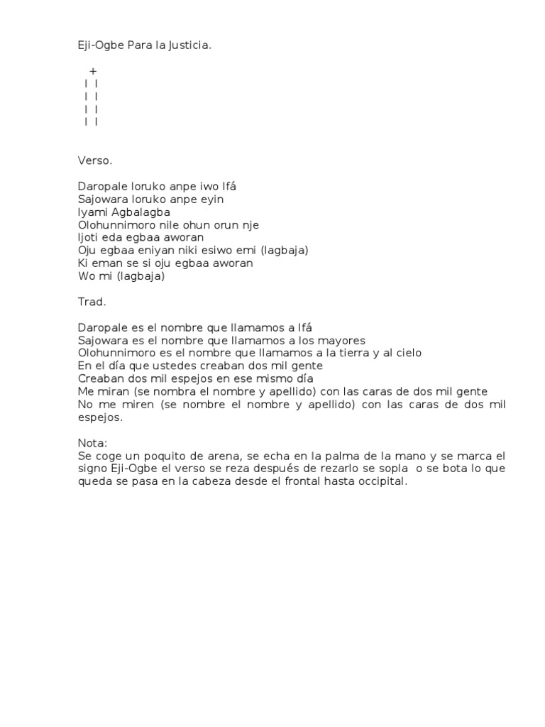 Eji-Ogbe para La Justicia | PDF | Religión y creencia