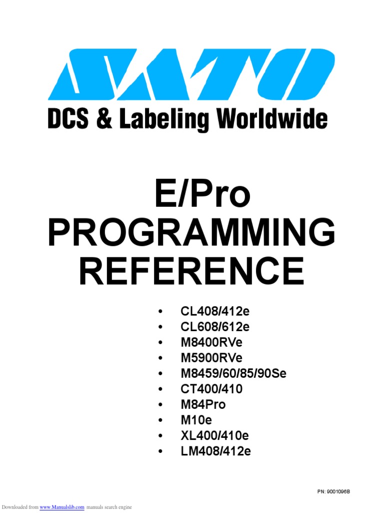 SATO M8485Se Programming Reference Manual | PDF | Printer (Computing ...