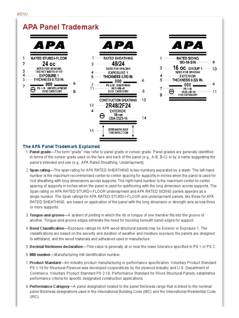 APA Trademark - APA - The Engineered Wood Association | PDF
