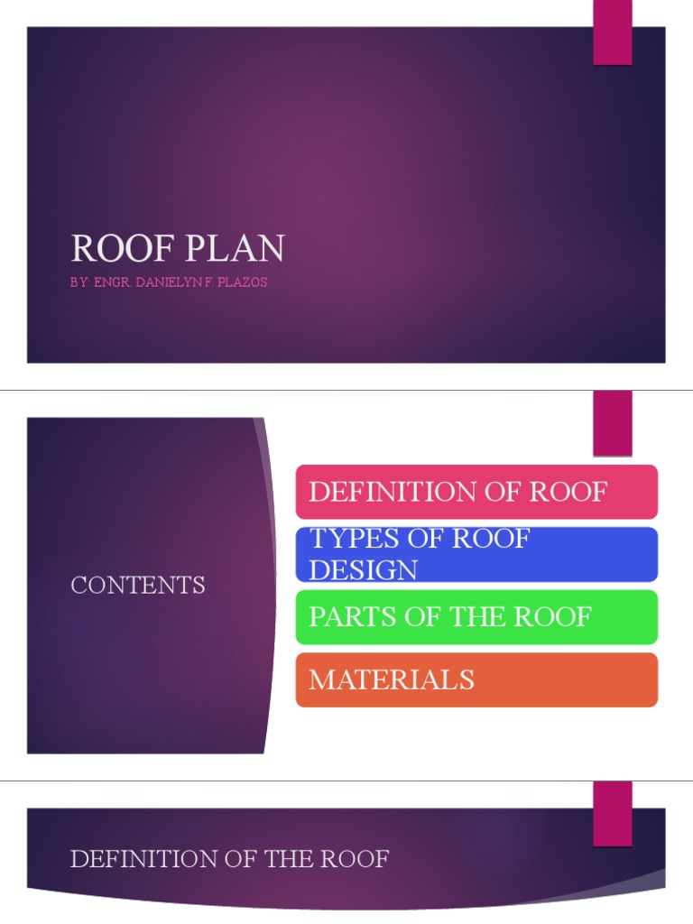 Roof Plan: By: Engr. Danielyn F. Plazos | PDF | Art