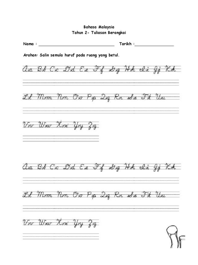Aktiviti Tulisan Berangkai | PDF