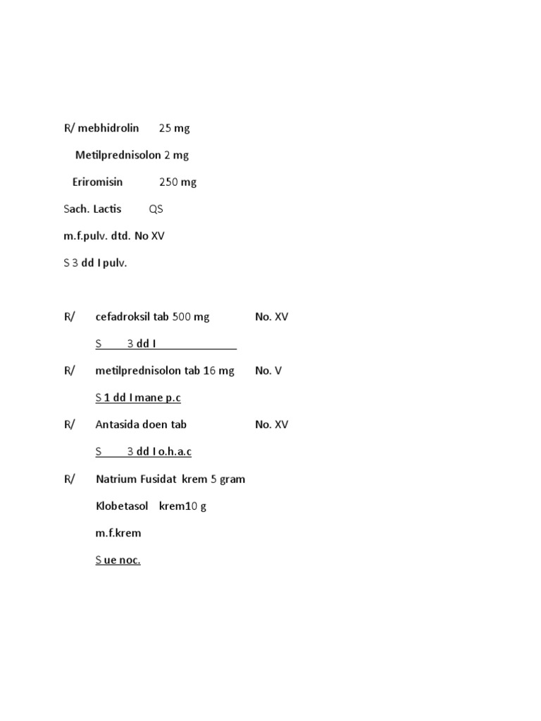Contoh Resep Obat Kulit | PDF