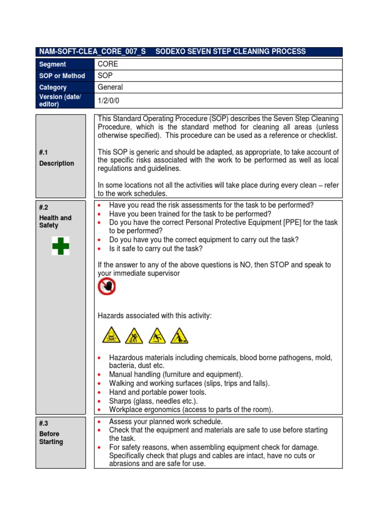 Sodexo 7 Step Cleaning Process Guide | PDF