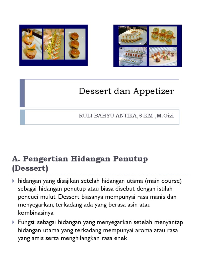 Perbedaan Dessert dan Appetizer | PDF