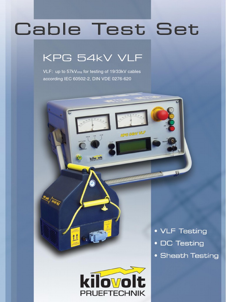 KPG 54Kv VLF: VLF: Up To 57kV For Testing of 19/33kV Cables According ...