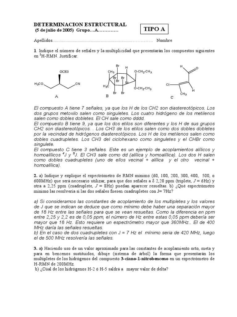 RMN Ejercicios | PDF