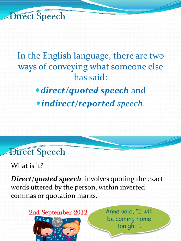 Direct Indirect Speech | PDF | Question | Semantic Units