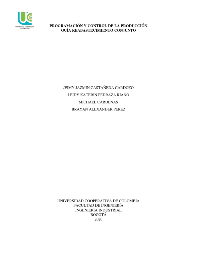 Reabastecimiento Conjunto en Producción | PDF