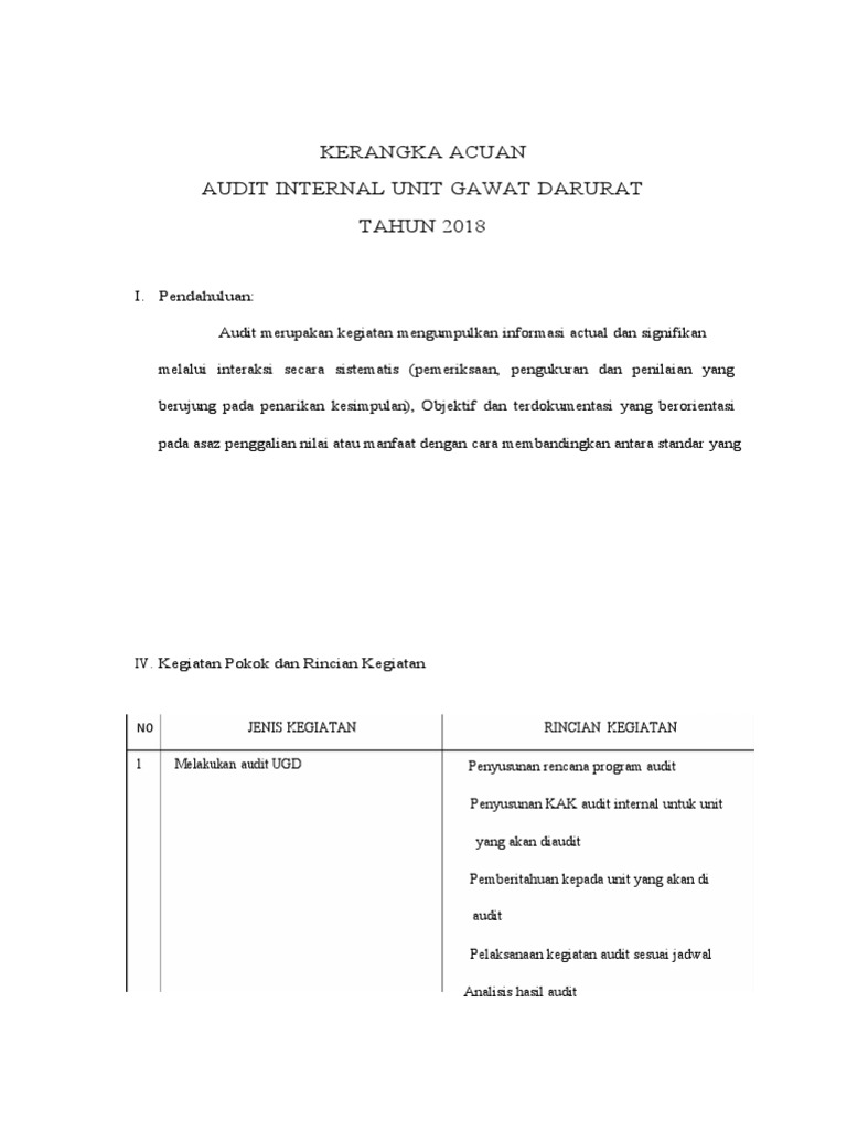 Audit Internal UGD 2018: Metode dan Temuan | PDF | Bisnis