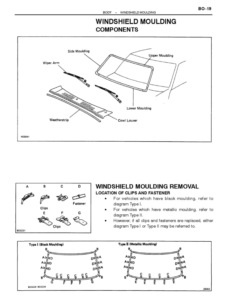 Toyota Hilux 4x4 1994 Windshield - Moulding | PDF | Equipment | Mechanical Engineering