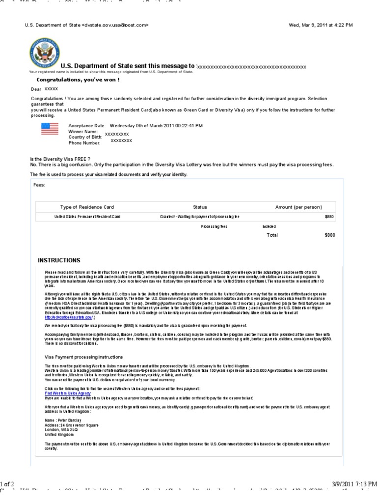 Sample Scam Letter - Beware - US - Department - of - State - United ...