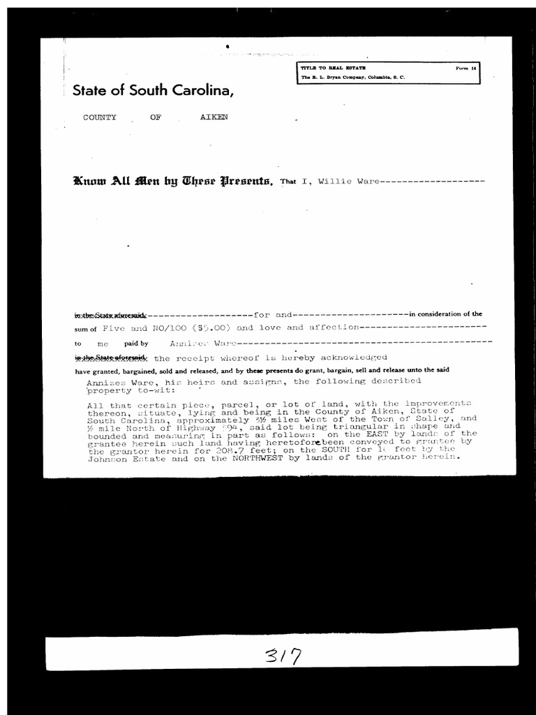 Willie Ware Signature On A 1969 Deed | PDF