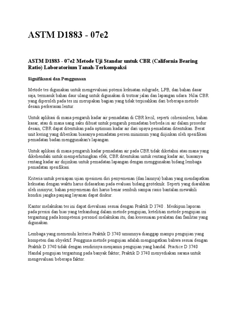 ASTM D1883 - 07e2 Baru | PDF