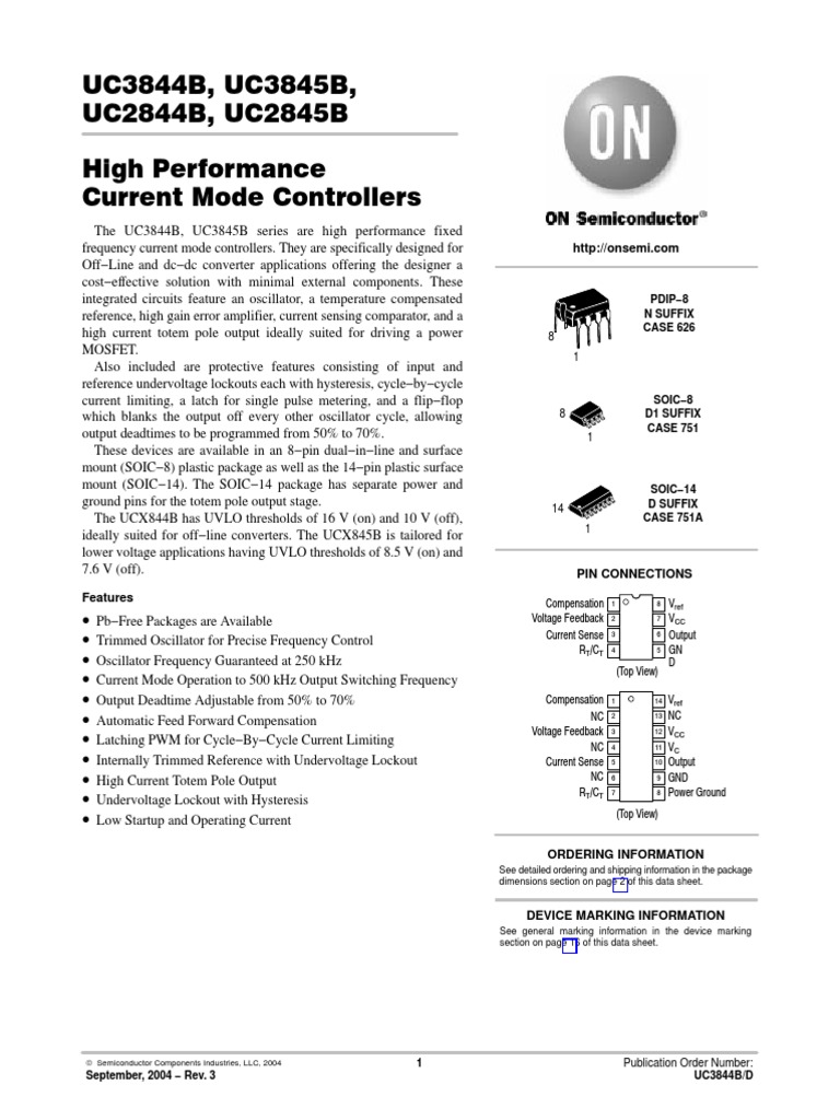UC3844B, UC3845B, UC2844B, UC2845B High Performance Current Mode ...