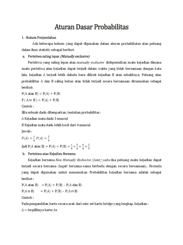 Aturan Dasar Probabilitas | PDF