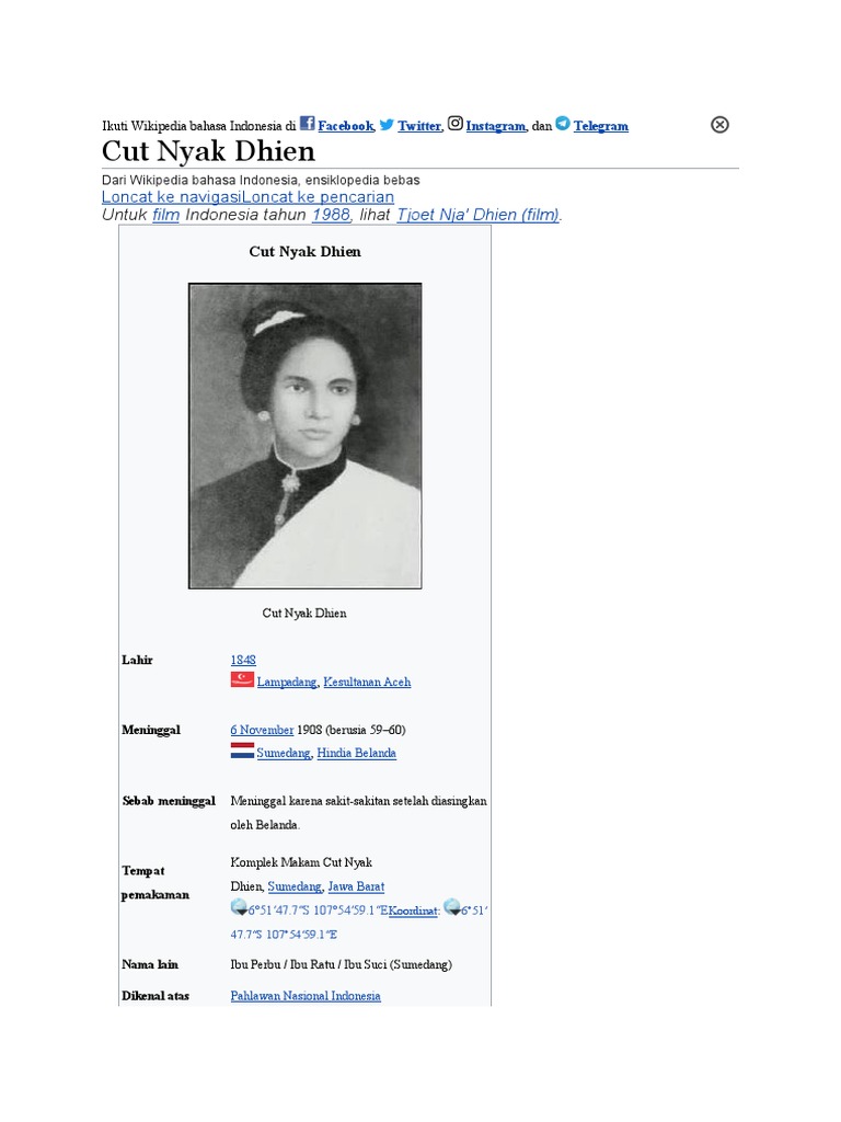 Biografi Cut Nyak Dhien, Pahlawan Aceh | PDF