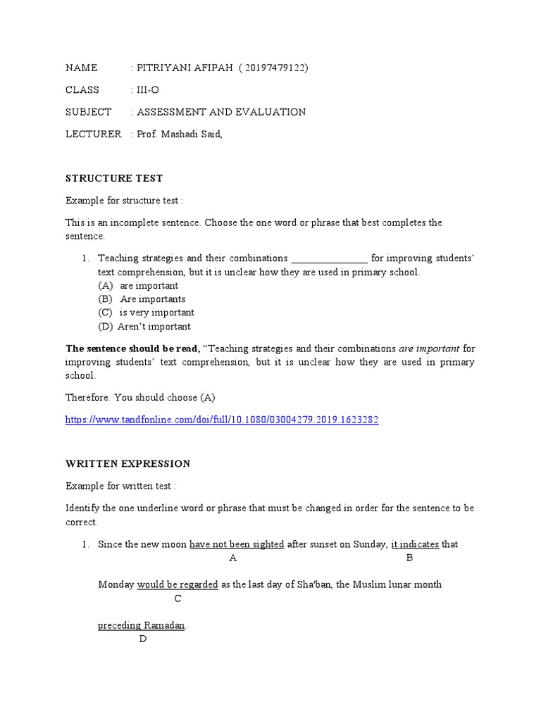 Structure Test | PDF