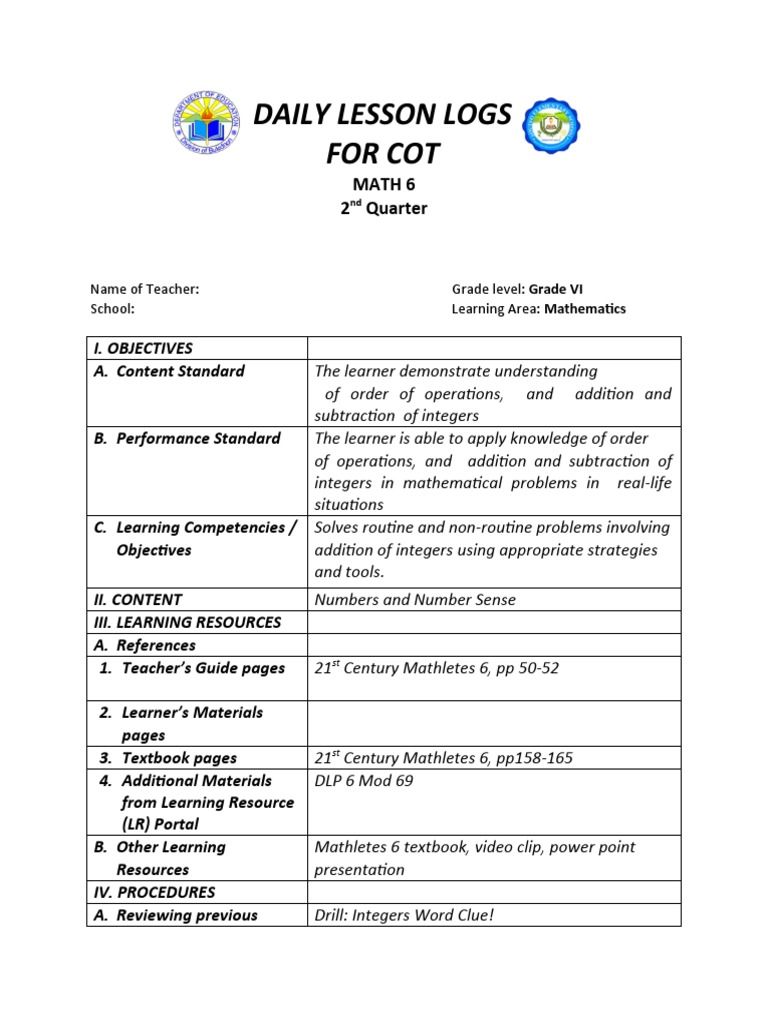 Cot Math 2nd Quarter Wek 10 Pdf Teaching Mathematics Learning
