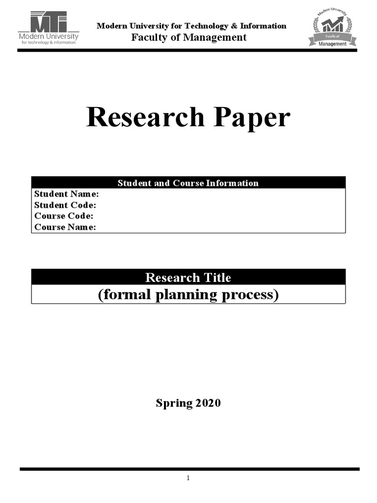 Formal Planning Process | PDF | Strategic Planning | Marketing Strategy