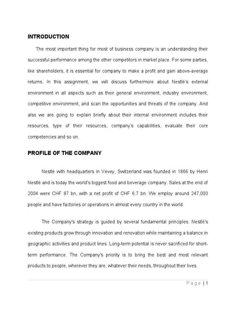 Nestlé External Environment Analysis | PDF | Pricing | Nestlé