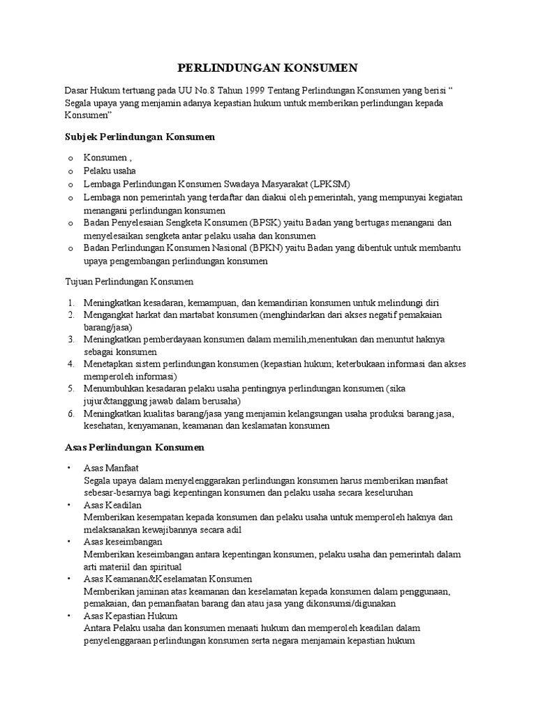 Perlindungan Konsumen Pertemuan 9 | PDF