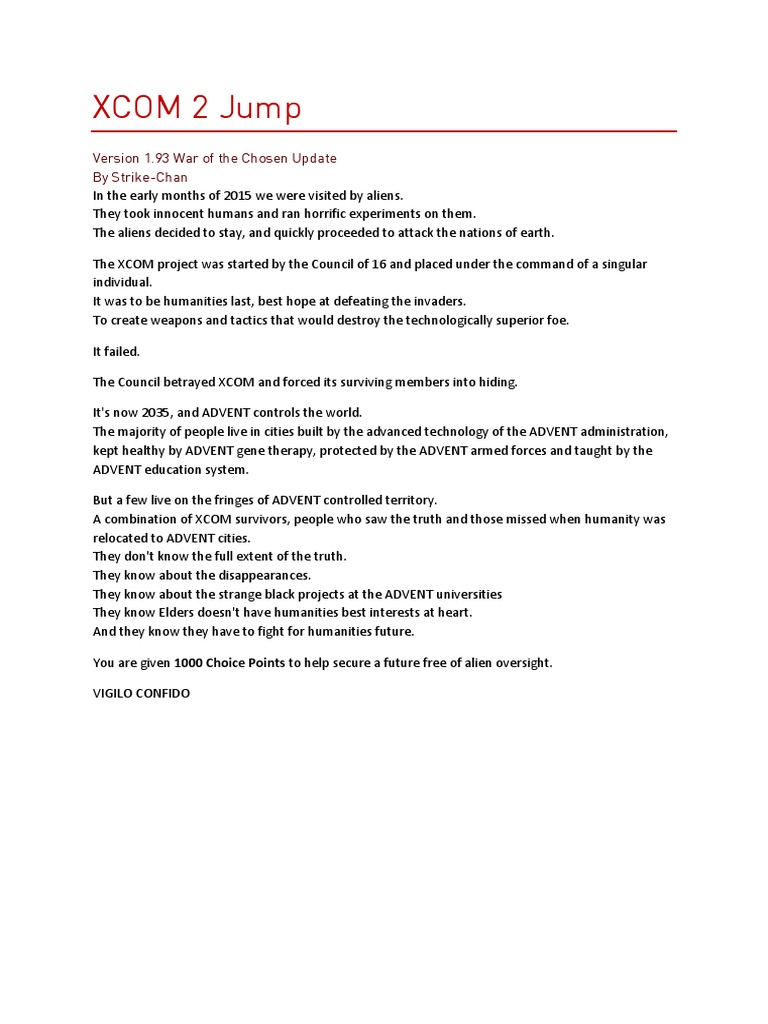 XCOM 2 JumpChain | PDF | Rifle | Armour