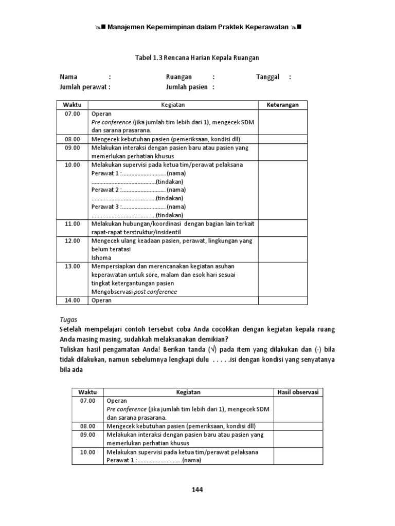 Rencana Kegiatan Karu, Katim, Pa | PDF