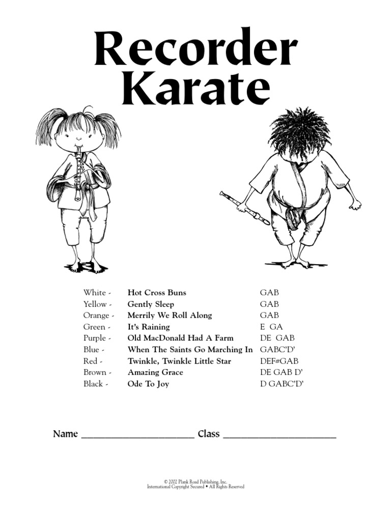 Recorder Karate STUDENT 1 | PDF | Recorder (Musical Instrument ...
