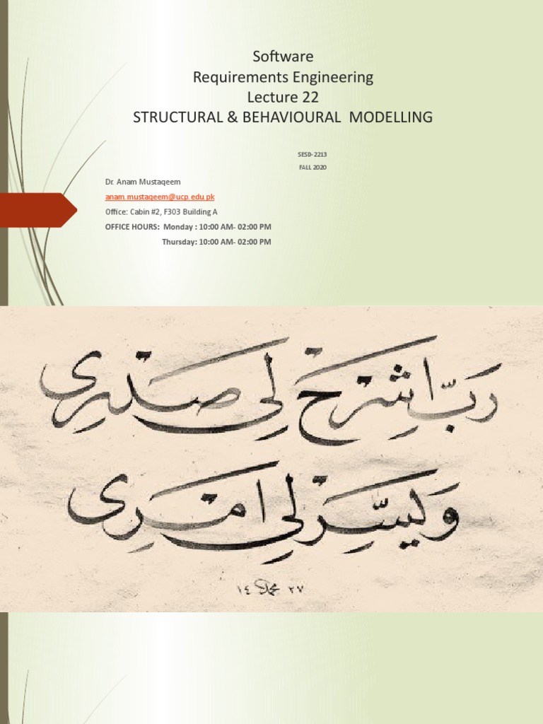 Software Requirements Engineering Structural & Behavioural Modelling ...