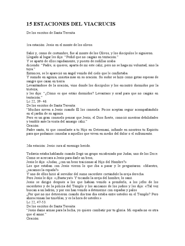 15 Estaciones Del Viacrucis | PDF | Jesús | Oración