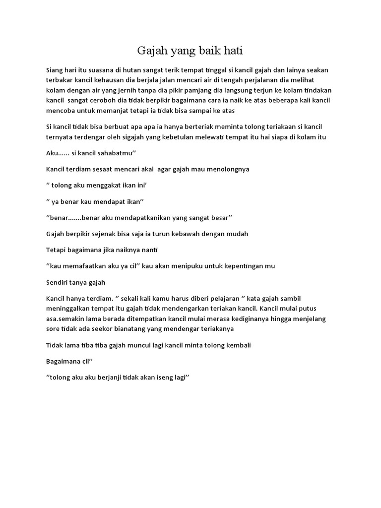 Gajah Yang Baik Hati | PDF
