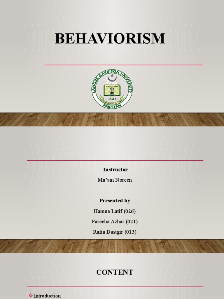 Behaviourism Presentation 1 | PDF | Classical Conditioning | Behaviorism