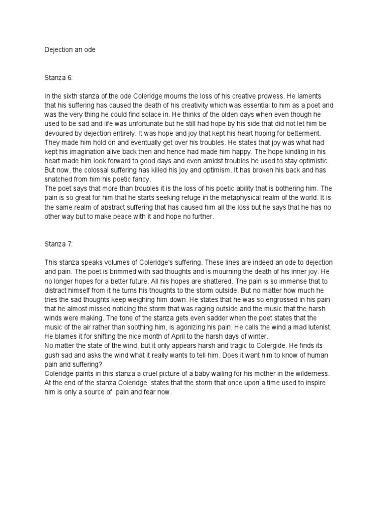 Dejection An Ode | PDF | Poetry