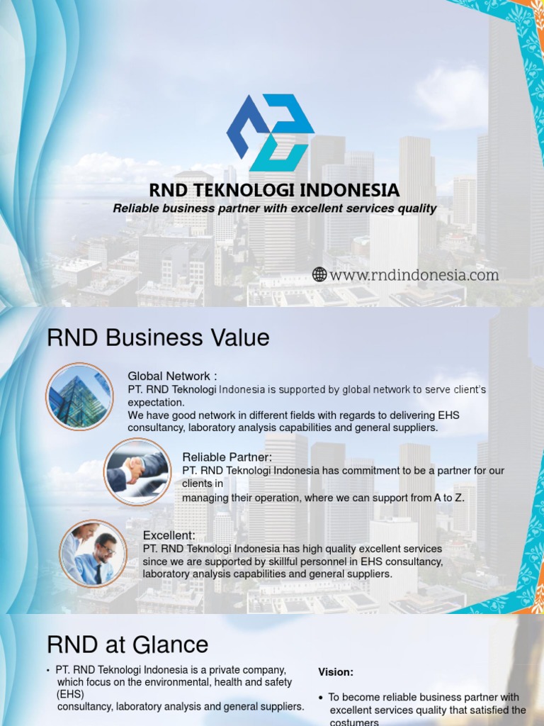 Presentasi PT. RND TI | PDF | Occupational Hygiene | Laboratories