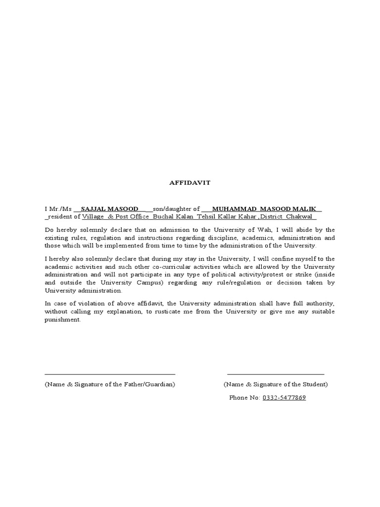 University of Wah Affidavit | PDF