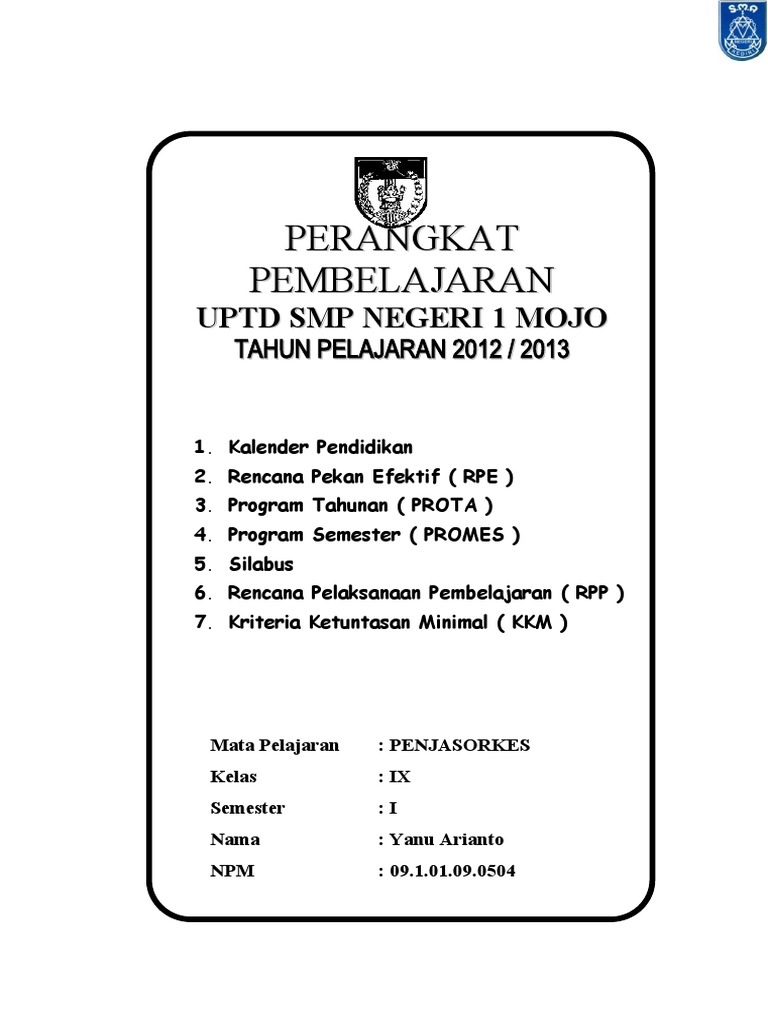 Sampul Perangkat Pembelajaran | PDF