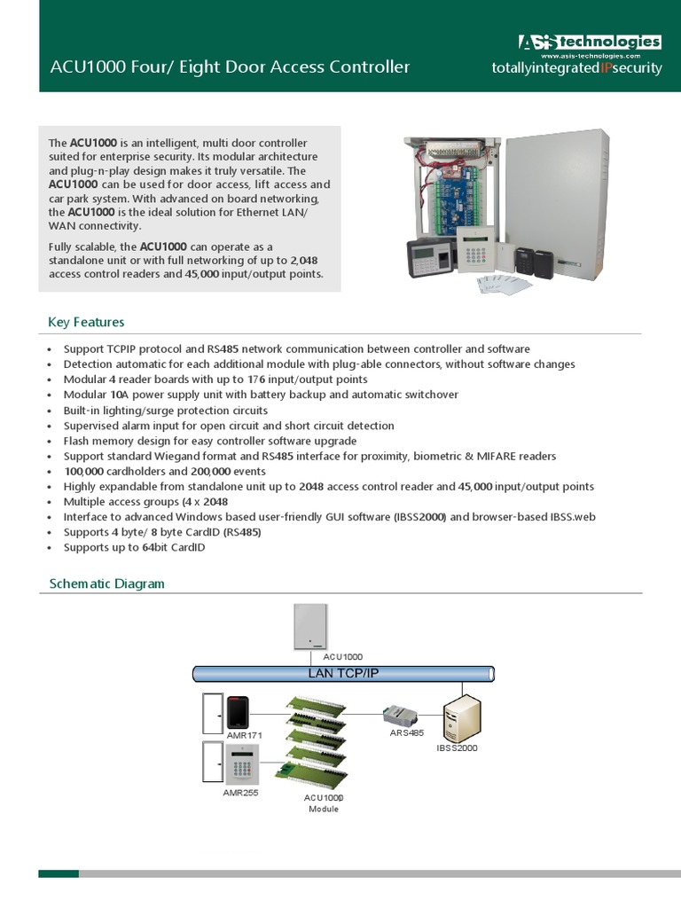 143 - ASIS ACU1000 Four-Eight Door Controller - v2.0c Oct2016 | PDF ...