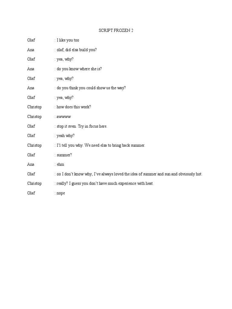 Script Frozen 2 | PDF
