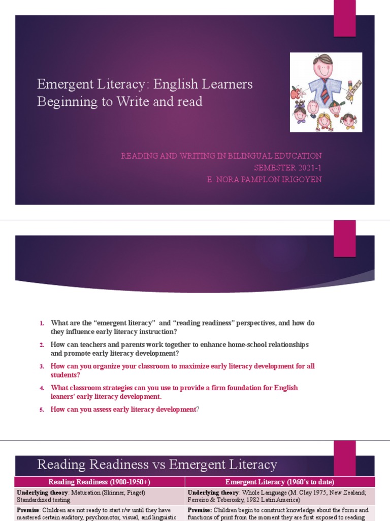 Early Literacy Strategies for English Learners | PDF | Phonics | Literacy