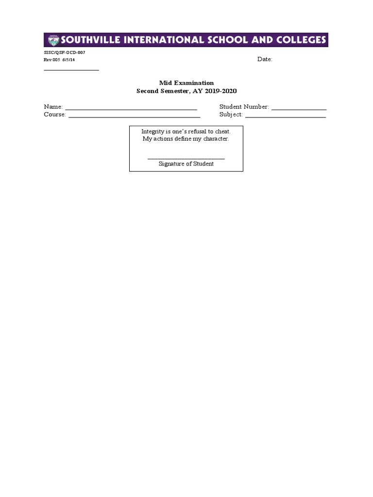 Logic MidTerm Exam AY 2019-2020 Second Semester | PDF | Fat | Nutrition
