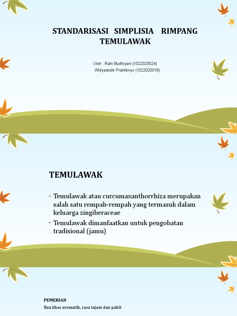 Simplisia Temulawak | PDF