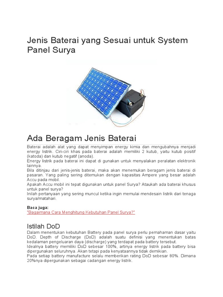 Exclusive Baterai Untuk PLTS | PDF