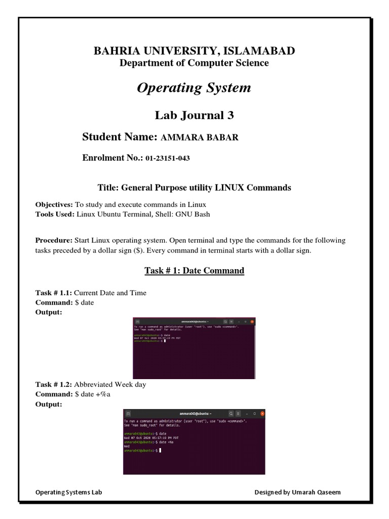 Operating System: Lab Journal 3 | PDF | Linux | Operating System