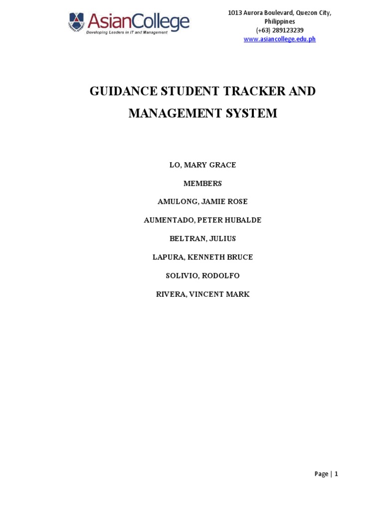 Group 3 Guidance Students Tracker and Management System | PDF | School ...