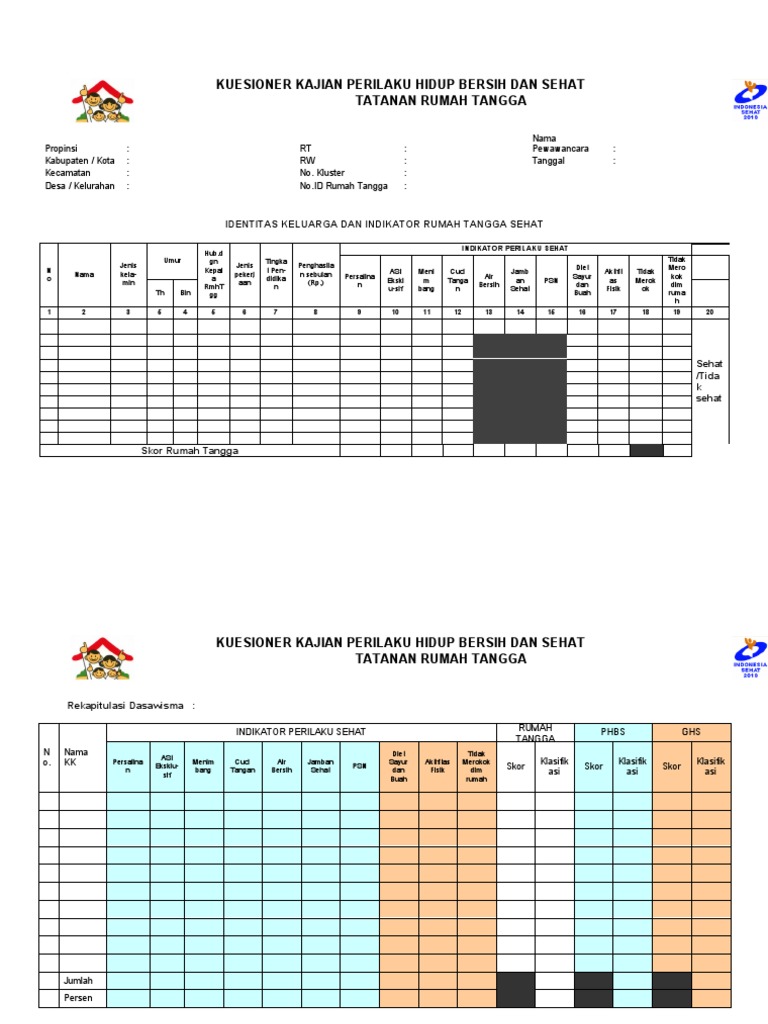 Form-Kuesioner PHBS-1 | PDF