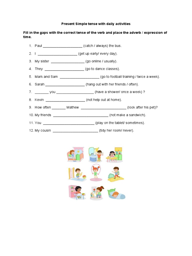 Present Simple Daily Routines Adverbs of Frequency Information Gap ...